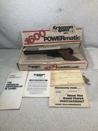 VINTAGE CROSMAN AIR GUN 1600 POWERMATIC AUTOMATIC BB PISTOL | #18260724