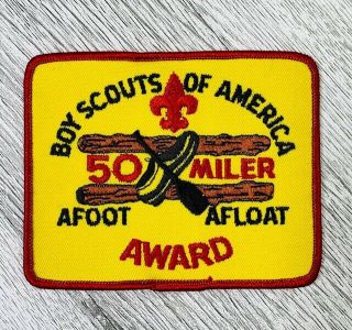Vintage 1970s 50 MILER AWARD Boy Scout JACKET PATCH BSA Hiking Canoeing ...