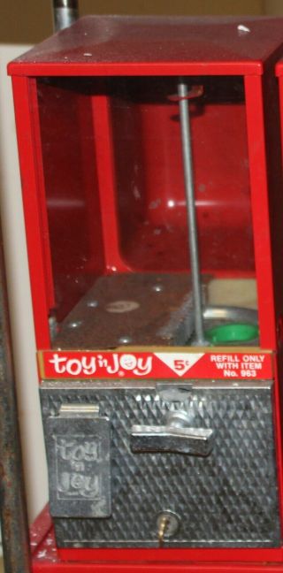 Vintage Toy N Joy Gumball Candy Vending 25 Cent Coin Op Machine Bulk No ...