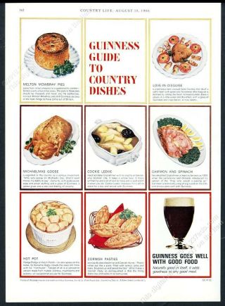 1966 Guinness Stout Beer Guide To Shellfish Color Art UK Vintage Print ...