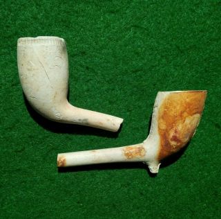 AUTHENTIC INDIAN ARTIFACT TWO CLAY TRADE PIPES YORK CLAY PIPES ...