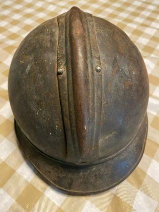 WW1 French Adrian Helmet With Colonial Troops Badge | #25032030