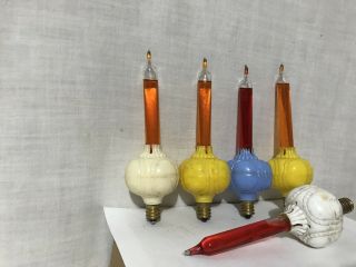5 Vintage Royalite Crown Shaped Christmas Tree Bubble Lights | #25404048