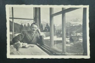 WWII WW2 Adolf Hitler Postcard RPPC Relaxing By Heinrich Hoffmann ...