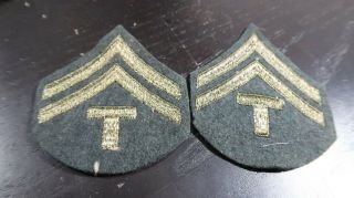 WWII US Army Technical Corporal Stripes Chevron MATCHING Patches ...