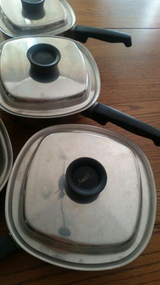 Vintage Aristo Craft Stainless Pots & Pan Cookware 9 Pc Set. USA ...