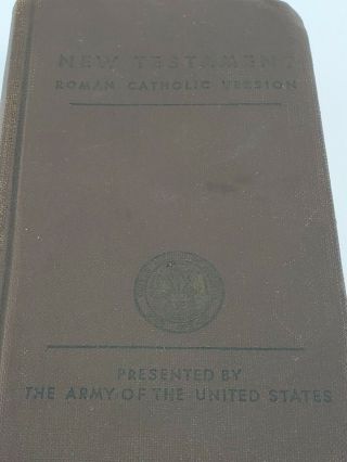 WWII US Army Soldiers Roman Catholic Testament Bible | 1941 | #25463883