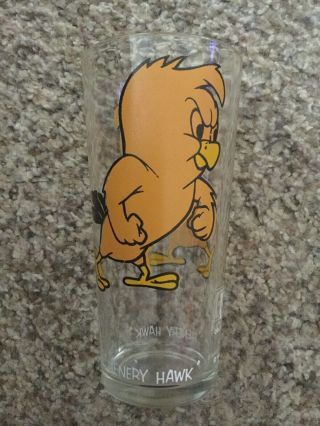 1973 PEPSI COLLECTOR SERIES DRINK GLASS HENERY HAWK Henry Hawk White ...