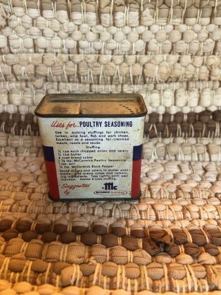 Vintage Mccormick Poultry Seasoning Red And White Tin W/ White Rooster ...