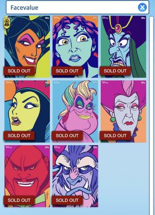 Topps Disney Collect Face Value Series 2 Pop Art Rare Full Set With ...