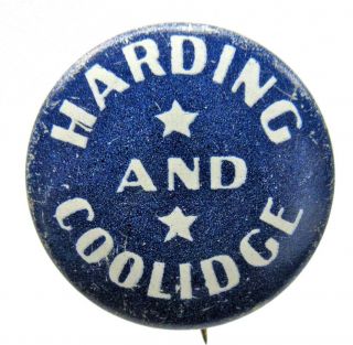 1920 Harding And Coolidge For President Campaign Pinback Button | #52898092