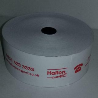 English Bus Ticket Roll Vintage British UK Ephemera Red White Halton ...