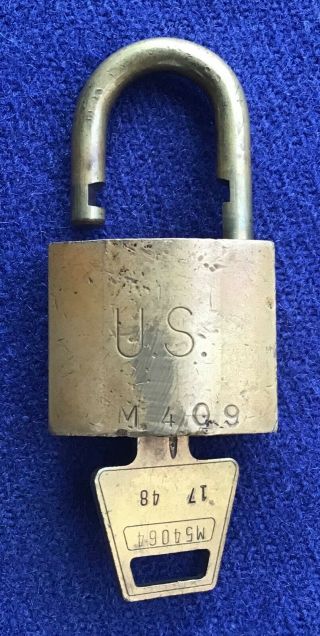 Vintage 1987 US Navy Issue Solid Brass American Lock Company Padlock ...