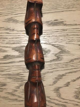 Vintage 40 " Tall Wood Carved Tiki Totem Fork & Spoon Wall Hanging ...