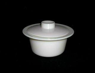 Vintage Corning Pyrex Solid White Milk Glass Round Butter Dish With ...