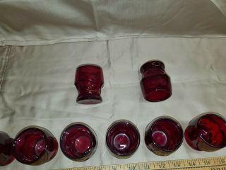 Vintage 80 ' S Fostoria Glass Ruby Red 8 Whiskey Glasses/Shot Glass ...