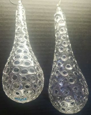Parise Vetro Italian Art Glass Clear Christmas Tree Ornaments (2) Italy ...