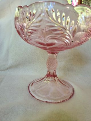 Mosser Glass, Rose Pink Compote, Inverted Thistle Pattern, American ...