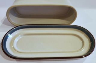 Vintage Noritake Pleasure 8344 Stoneware Covered Butter Dish | #38098497