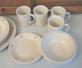 Corelle FOREVER YOURS Dinnerware Set 20 Pc Soup Bowls Lunch Dinner ...