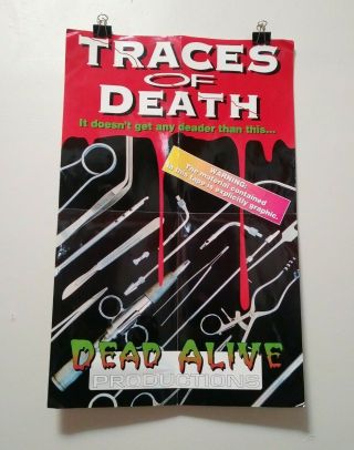 TRACES OF DEATH III 3 Promotional Poster VHS Deathumentary Video Faces ...