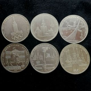 Russia Soviet FULL SET 1 ROUBLES MOSCOW OLYMPIC GAMES 1980 6 Coins ...