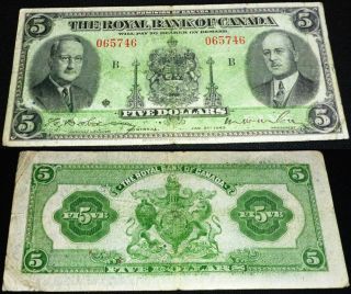 1934 $5 IMPERIAL BANK OF CANADA CHARTERED BANKNOTE | #9978542