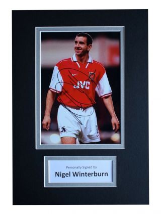 Nigel Winterburn Signed Autograph A4 Photo Mount Arsenal FA Cup Winners ...